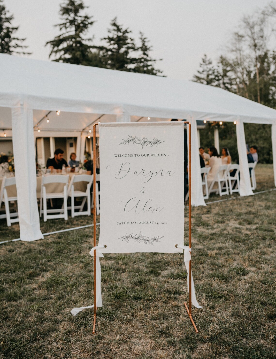 Wedding Fabric Welcome Sign Modern Wedding Welcome Sign - Etsy