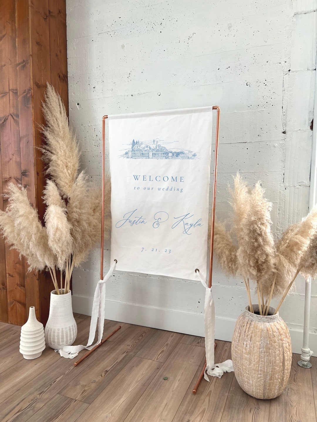 Wedding Welcome Sign, Custom Wedding Welcome Sign, Fabric Sign ...