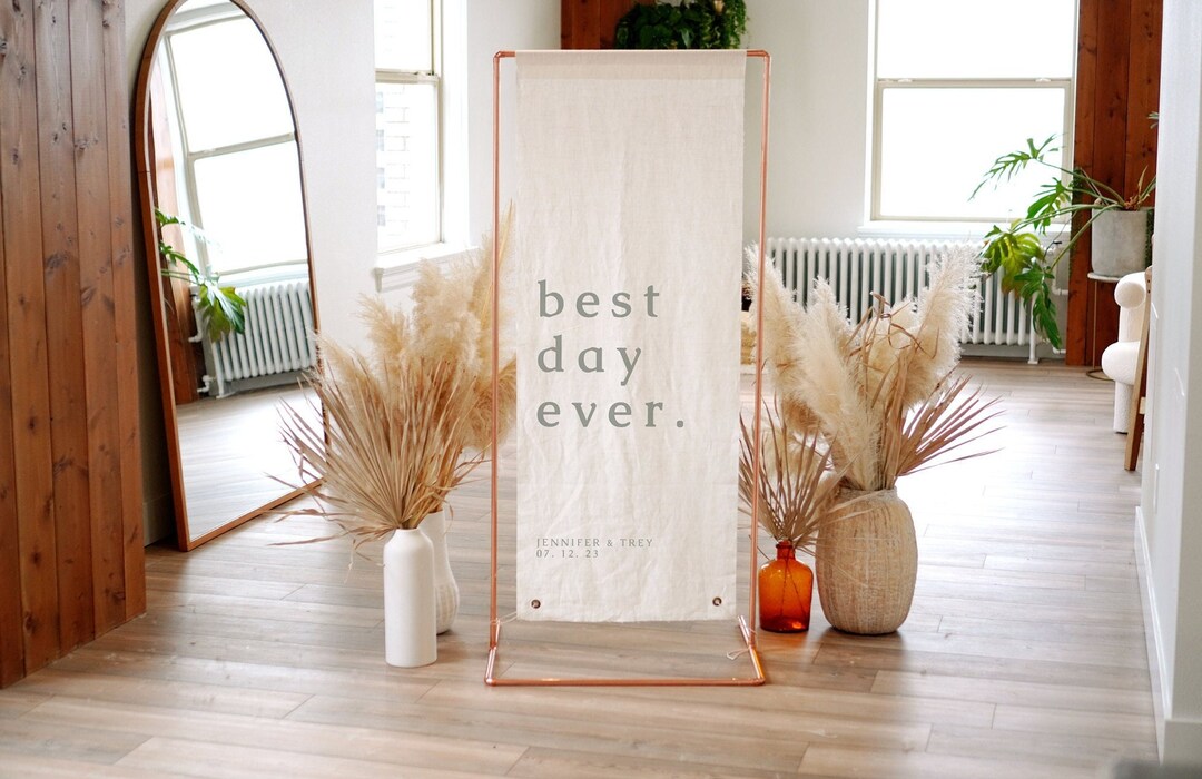 Wedding Fabric Welcome Sign, Modern Wedding Welcome Sign, Fabric Sign ...