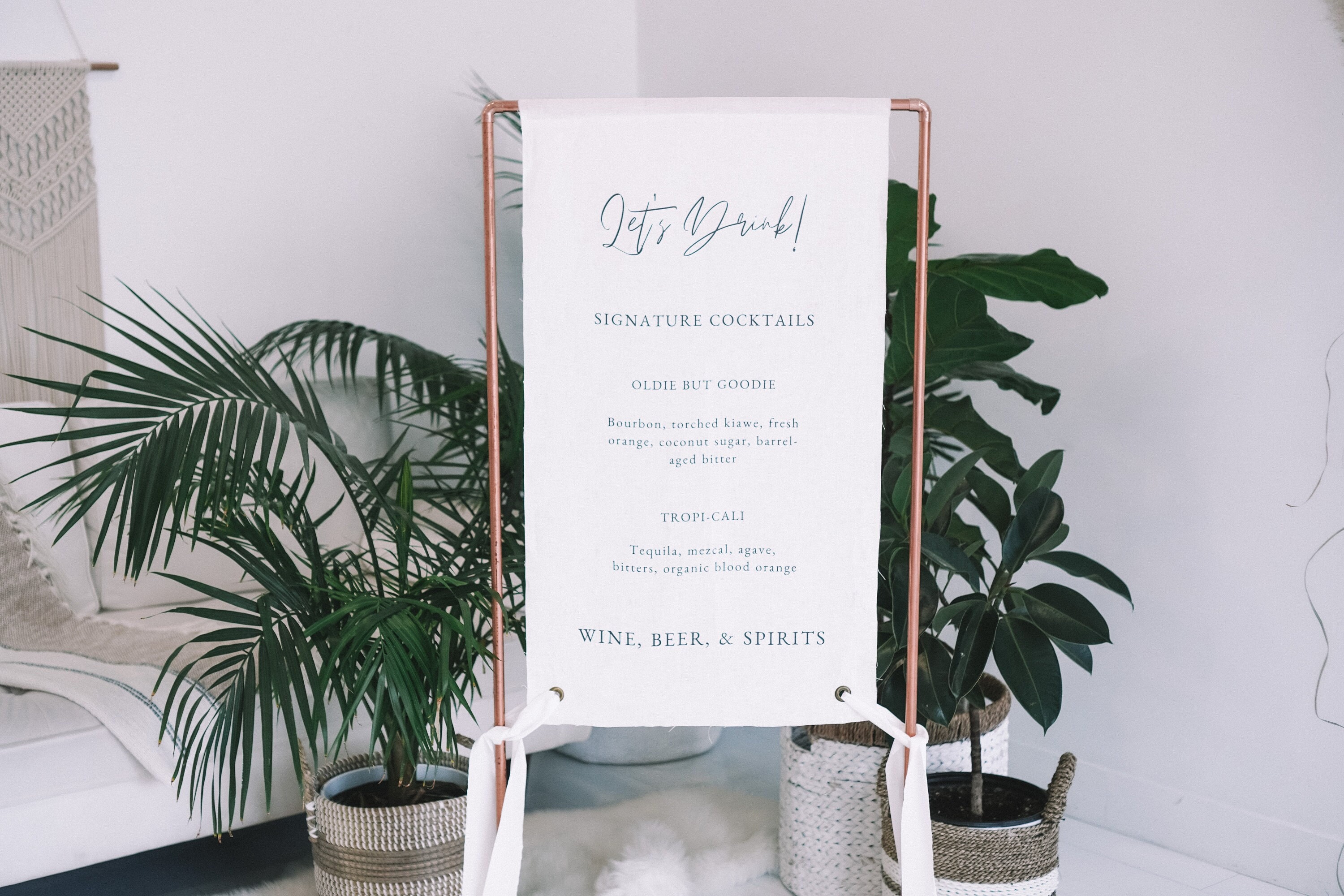 Modern Wedding Bar Menu Minimalist Bar Menu Linen Bar - Etsy