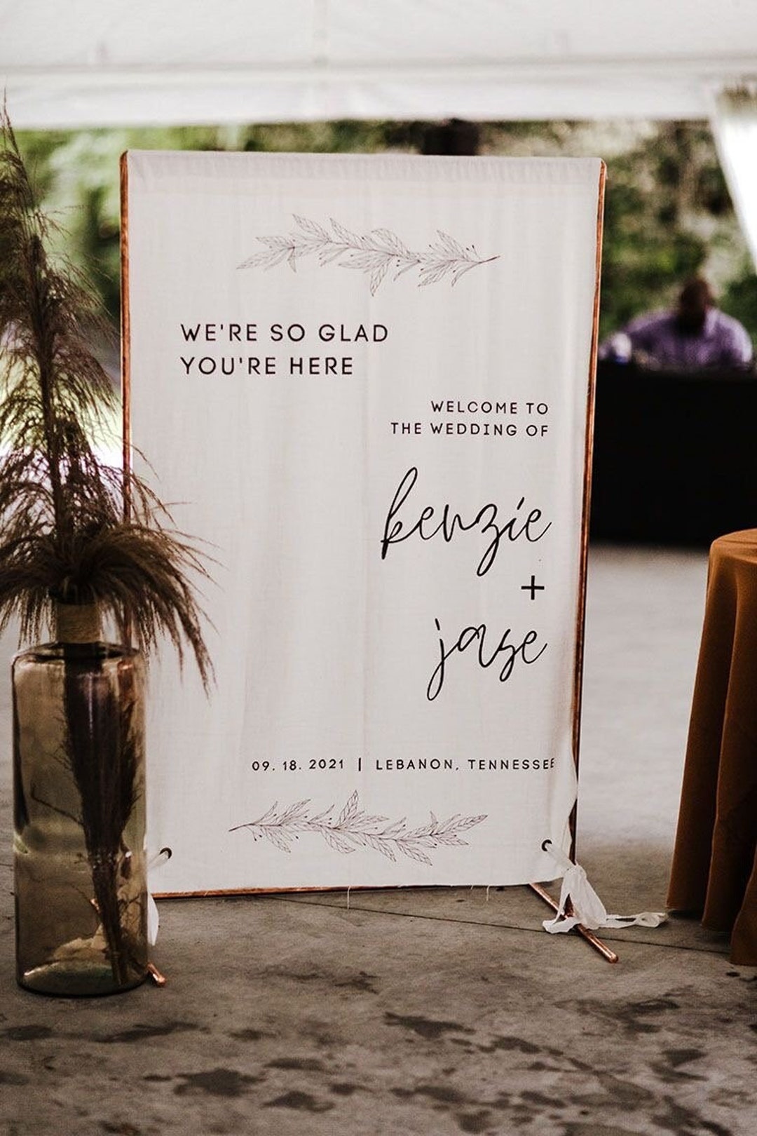 Wedding Welcome Sign, Wedding Welcome Sign, Fabric Sign, Custom Wedding ...