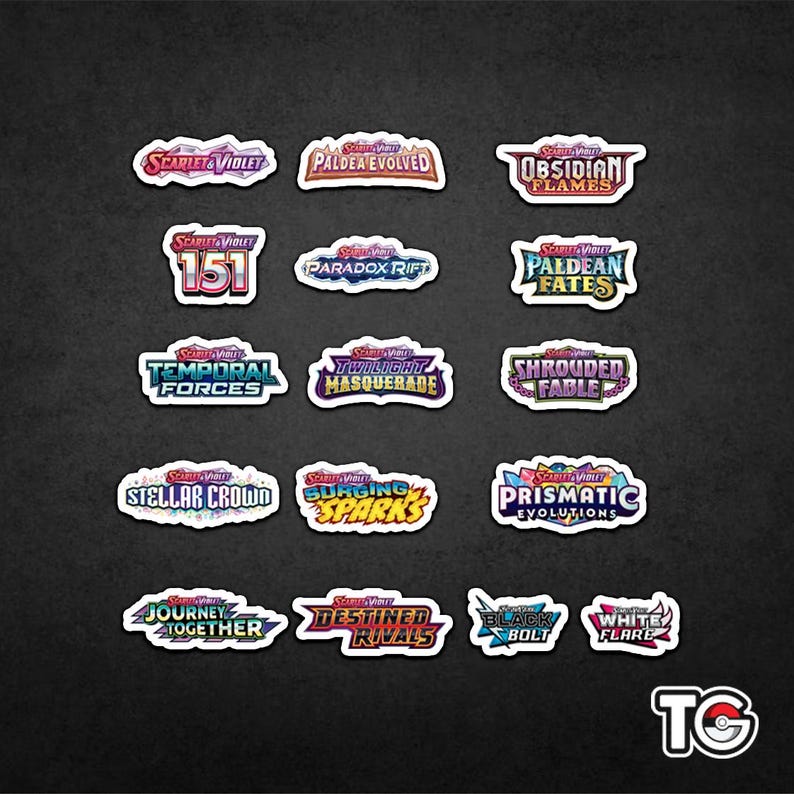 Pokemon Stickers/binder Labels Scarlet & Violet Set - Etsy
