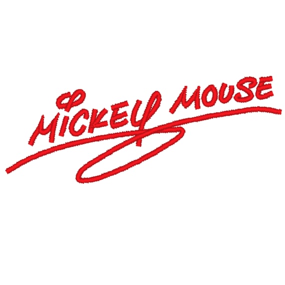 Mickey Mouse Autograph Design for Machine Embroidery - Etsy