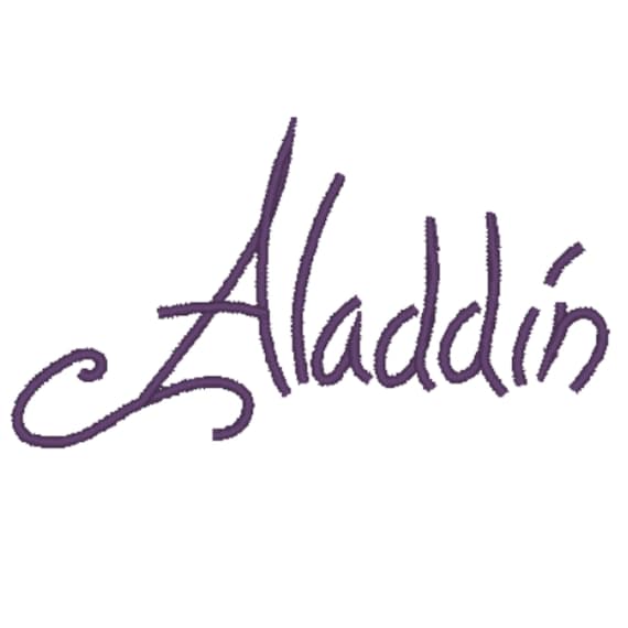 Aladdin Autograph Design for Machine Embroidery - Etsy