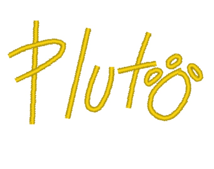 Pluto - Autograph Design for Machine Embroidery - Etsy