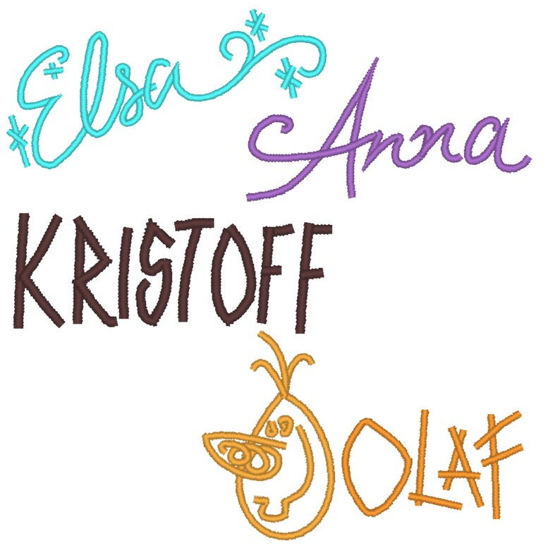 Frozen Pack - Autograph Design for Machine Embroidery - Etsy