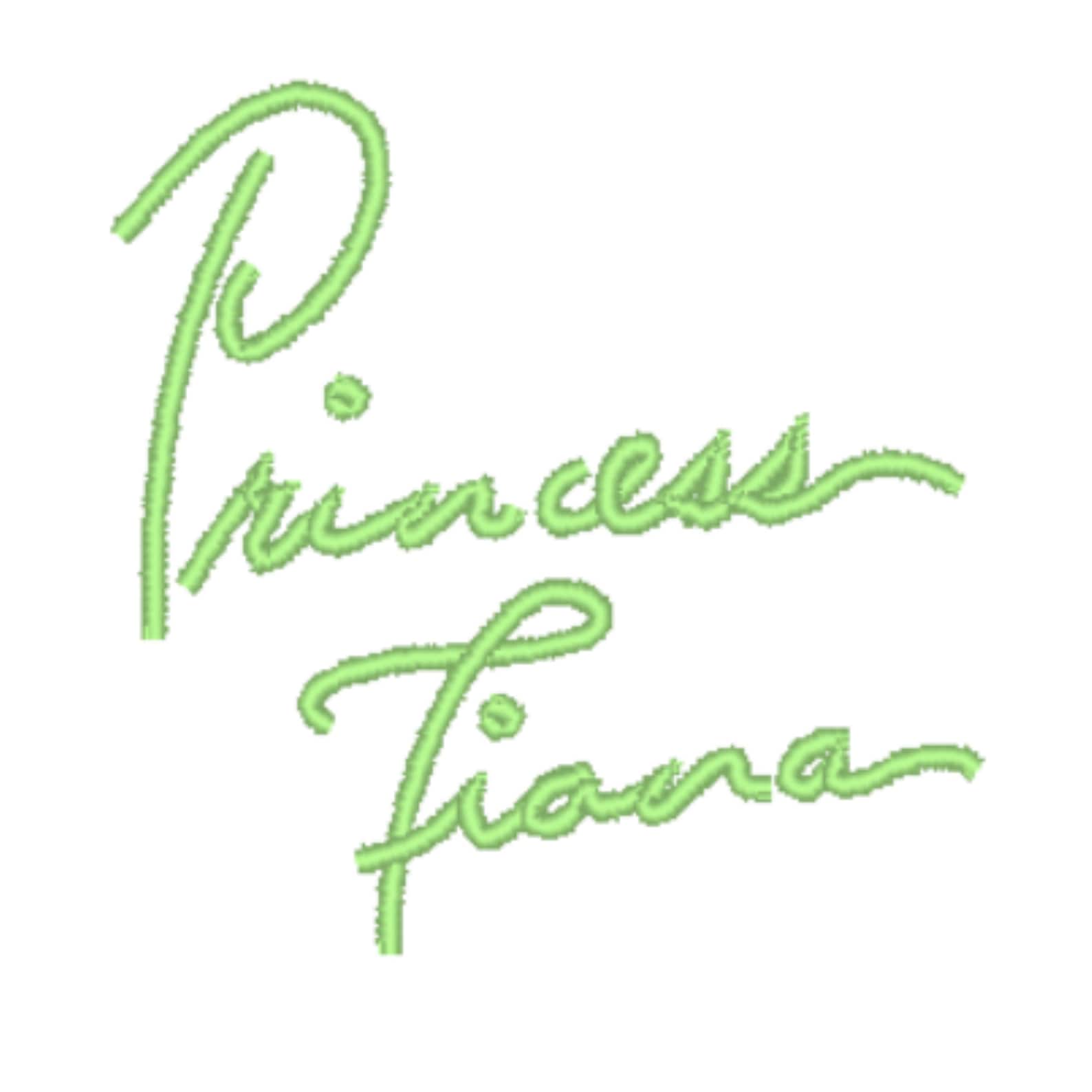 Princess Tiana - Autograph Design for Machine Embroidery - Etsy