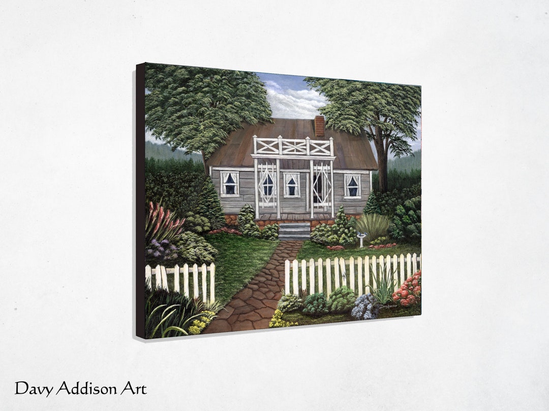 Farmhouse Painting Country Cottage Art Summer Landscape Art - Etsy