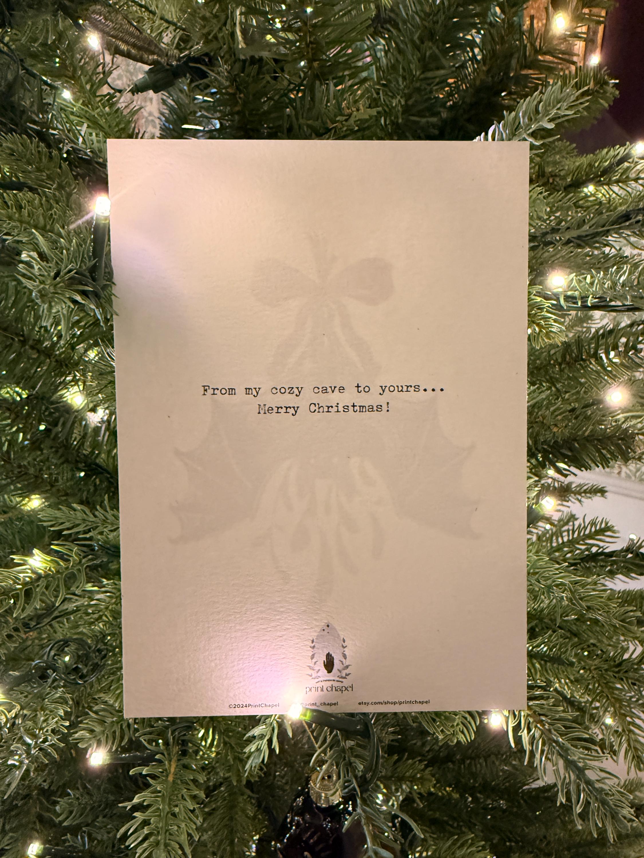 Mistletoe Bat, Christmas Card - 5x7 Archival Framable Card, Design by ...