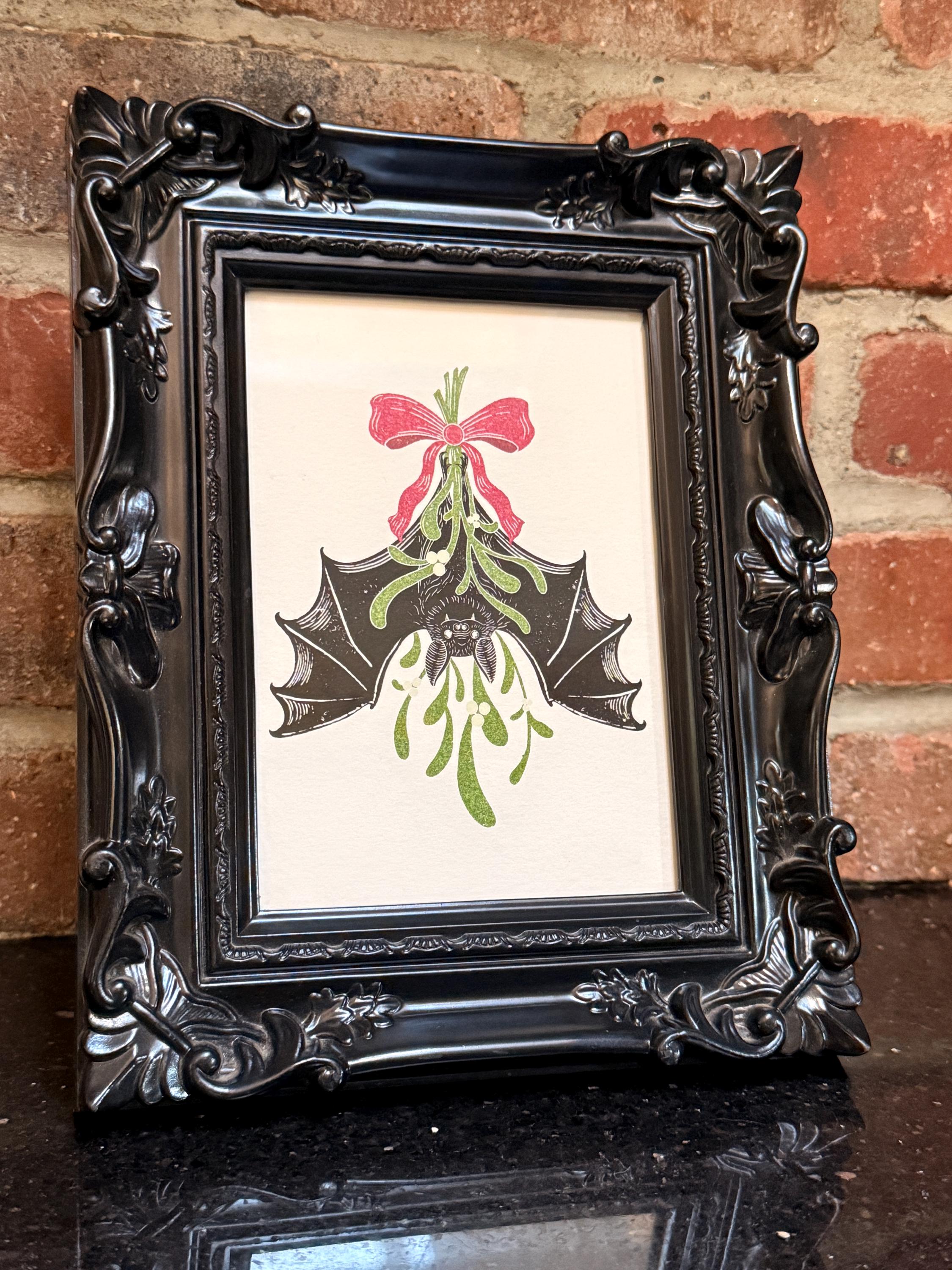 Mistletoe Bat, Christmas Card - 5x7 Archival Framable Card, Design by ...