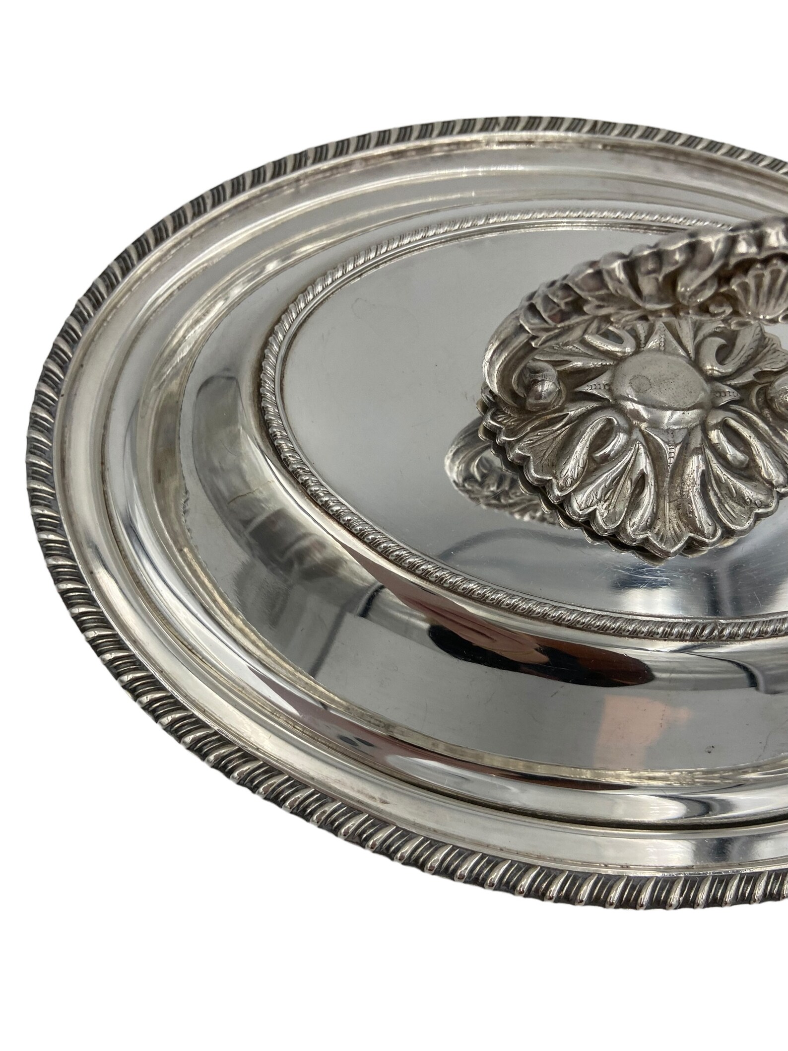 Silver Plated Oval Serving Platter With a Lid and Removable Handle ...