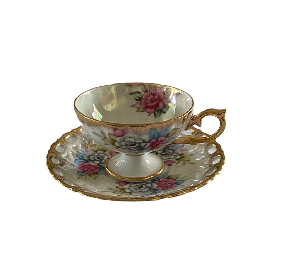 Shafford Hand-painted English Bone China Collectible Tea Cup and Saucer ...