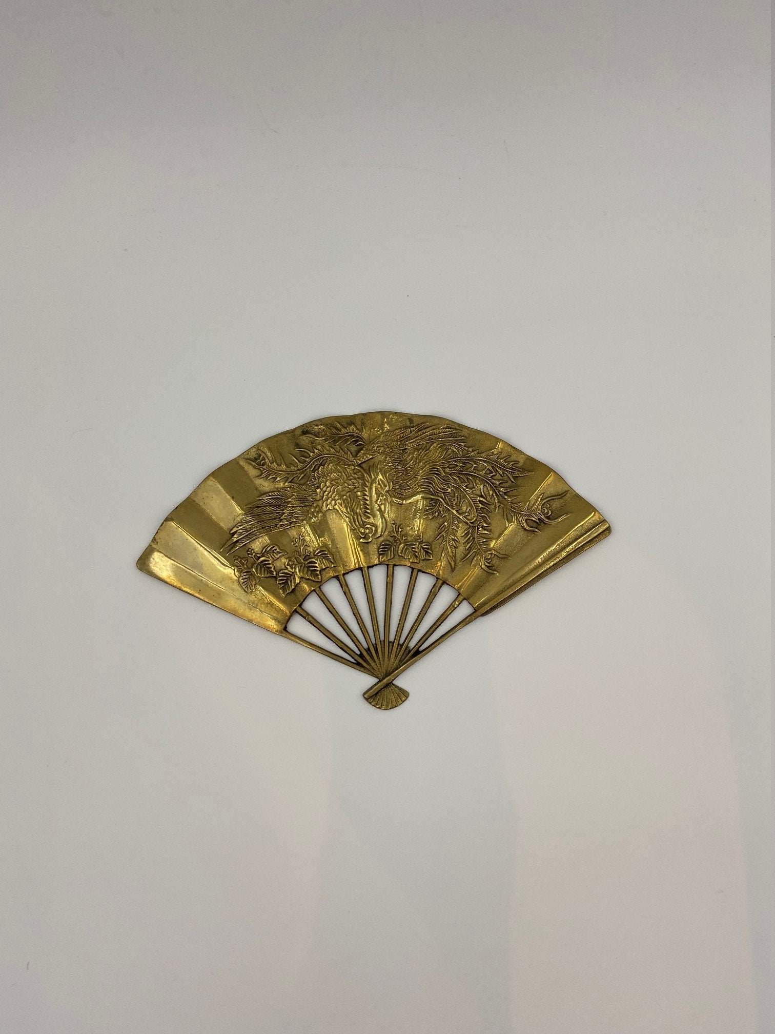 Decorative Solid Brass Hand Fan. Vintage Home Decor. - Etsy