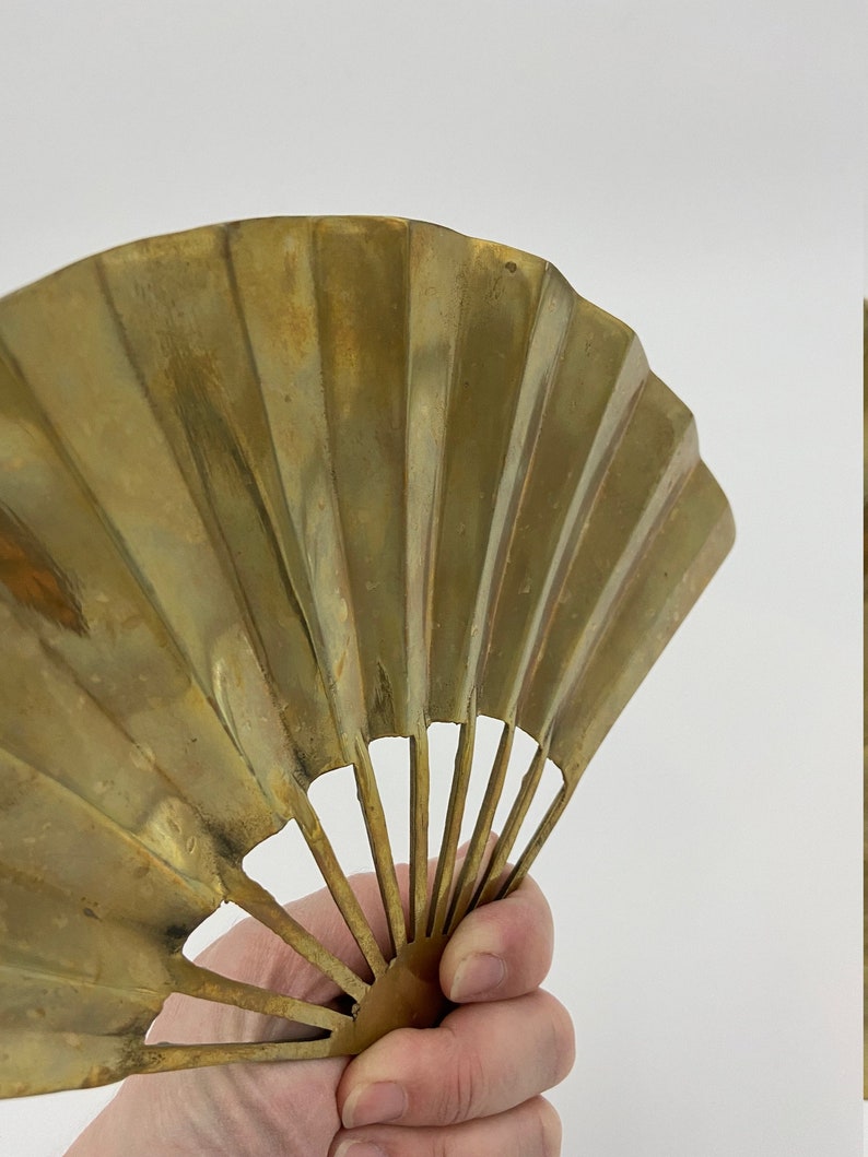 Decorative Solid Brass Hand Fan. Vintage Home Decor. - Etsy