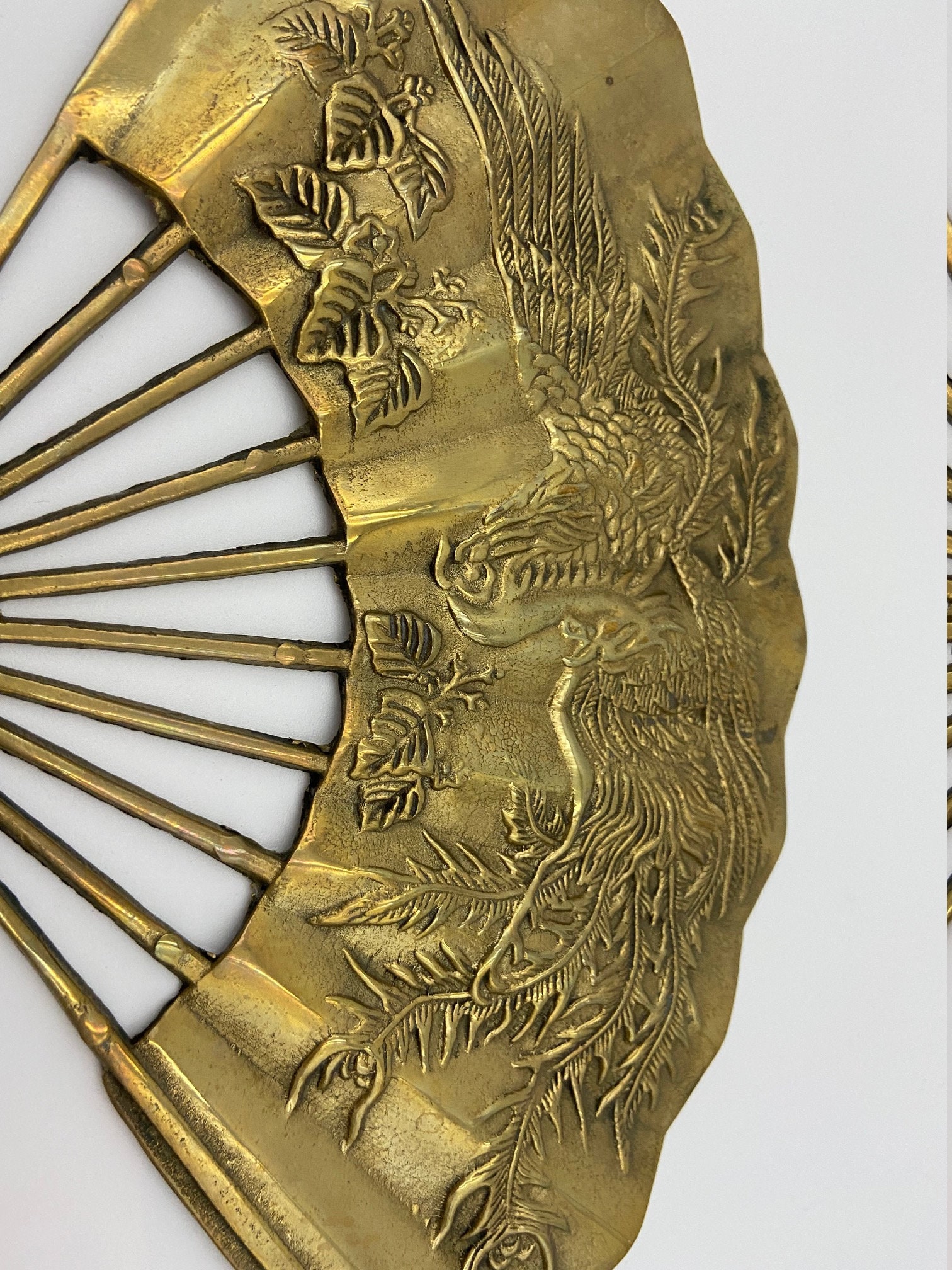 Decorative Solid Brass Hand Fan. Vintage Home Decor. - Etsy