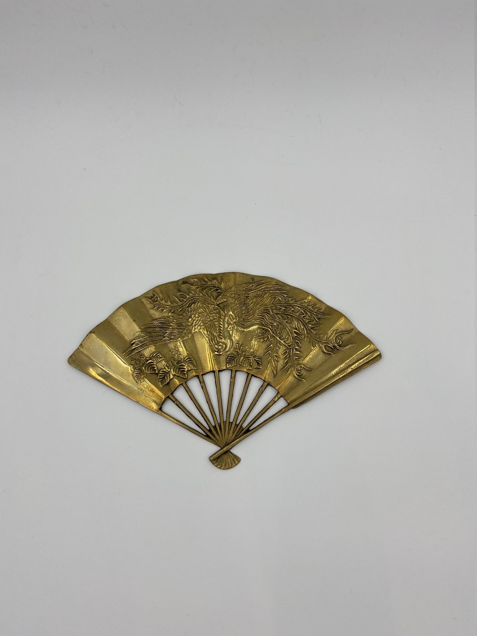 Decorative Solid Brass Hand Fan. Vintage Home Decor. - Etsy