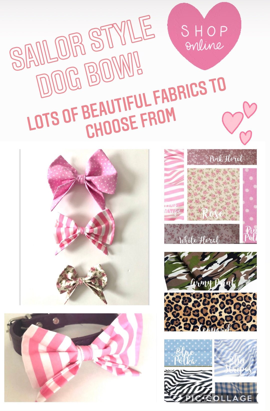 Dog / Cat Collar Bow Sailor Bow Style - Etsy