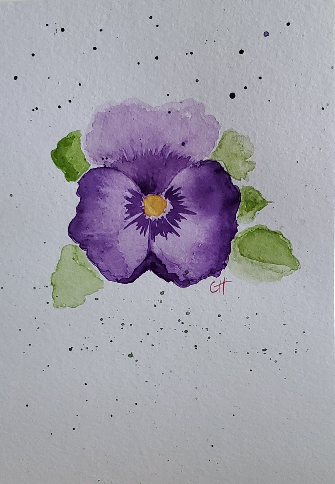 Purple Pansy Watercolor - Etsy