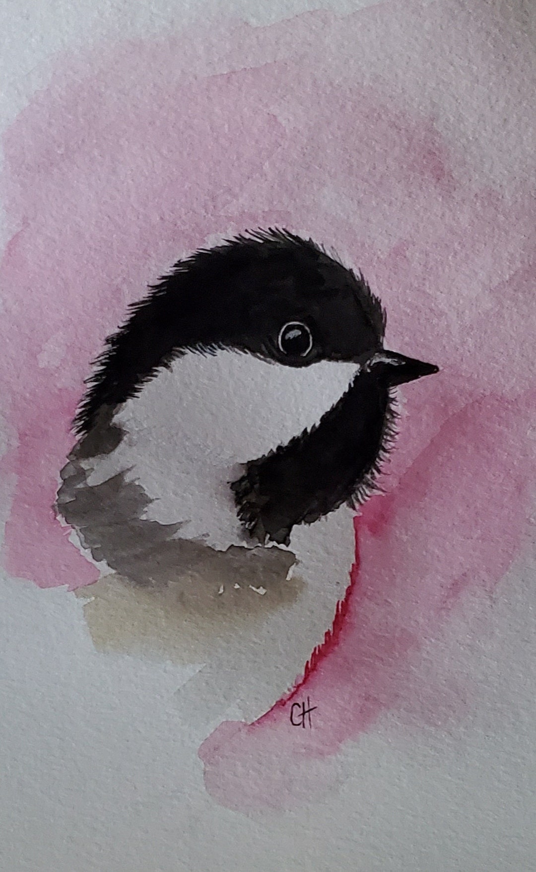 Chickadee Watercolor - Etsy