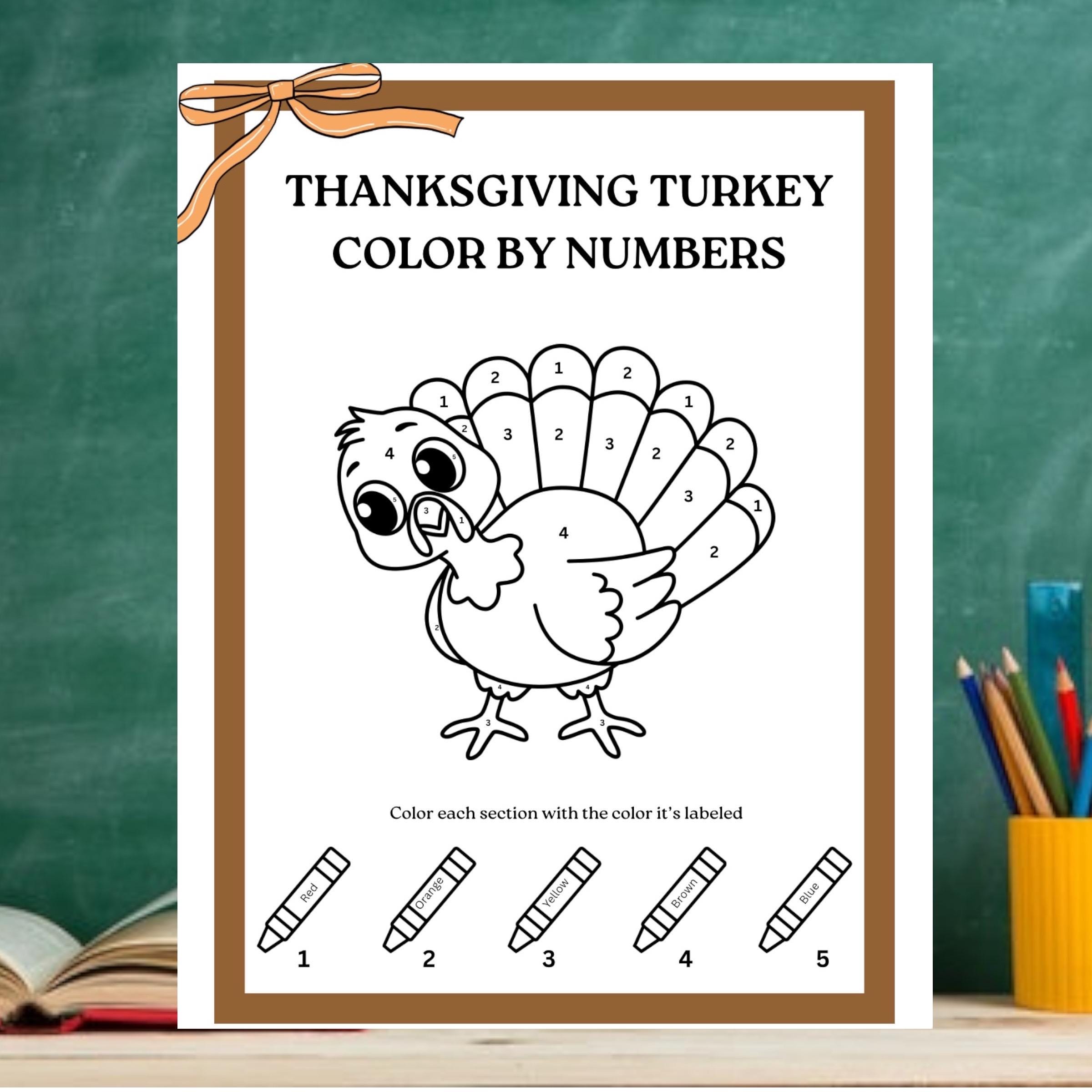 Thanksgiving Turkey Color by Number, Addition & Multiplication (PDF) - Etsy