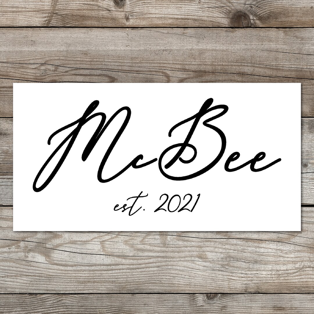 Last Name Decals, Family Established Decal, Wedding Decor Decal, DIY ...