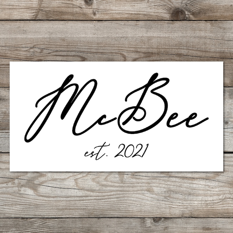 Last Name Decal - Etsy