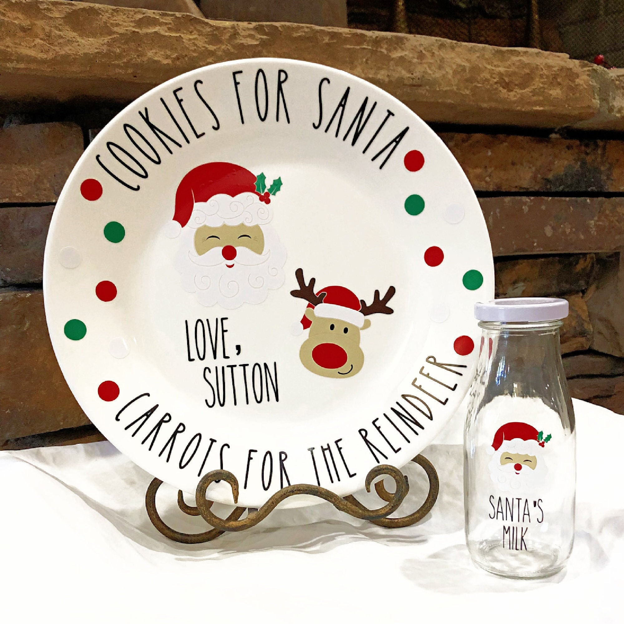 Personalized Cookies & Milk for Santa Set Cookies for Santa - Etsy