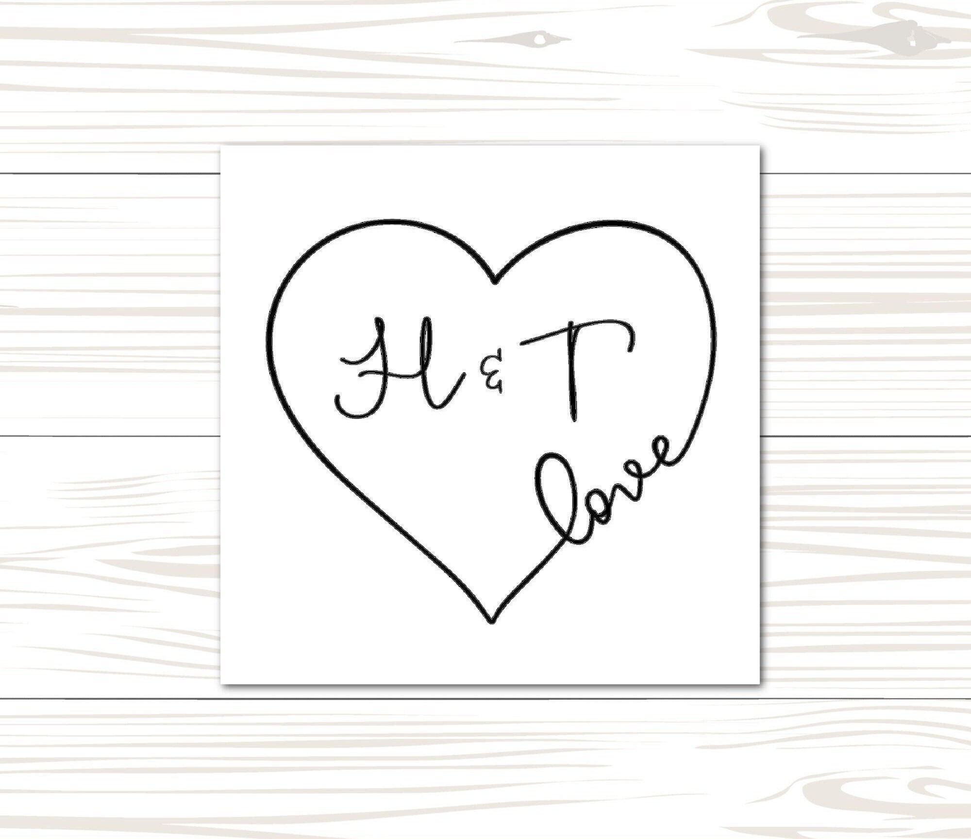 Custom Heart Vinyl Decal Custom Love Decal Heart Sticker - Etsy