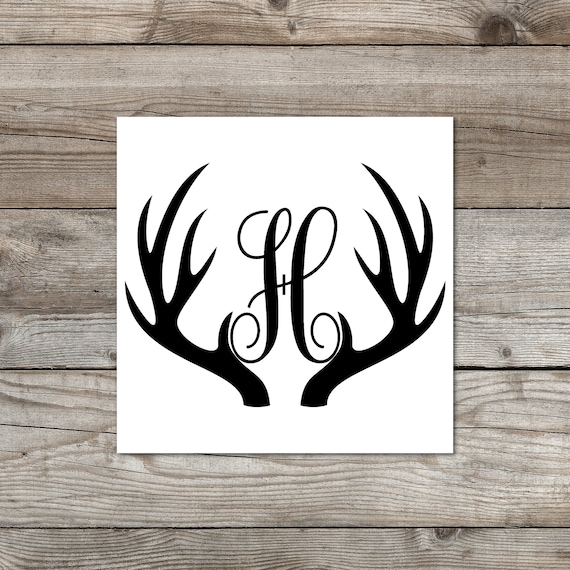 Custom Antler Monogram Decal Car Decal Deer Decal Tumbler | Etsy