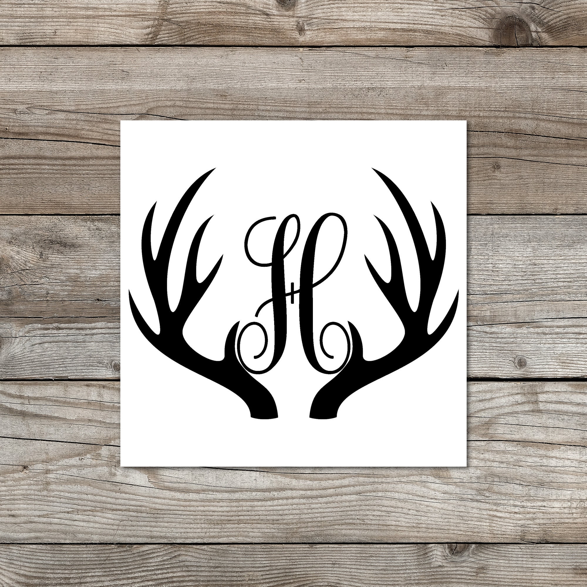 Custom Antler Monogram Decal Car Decal Deer Decal Tumbler | Etsy