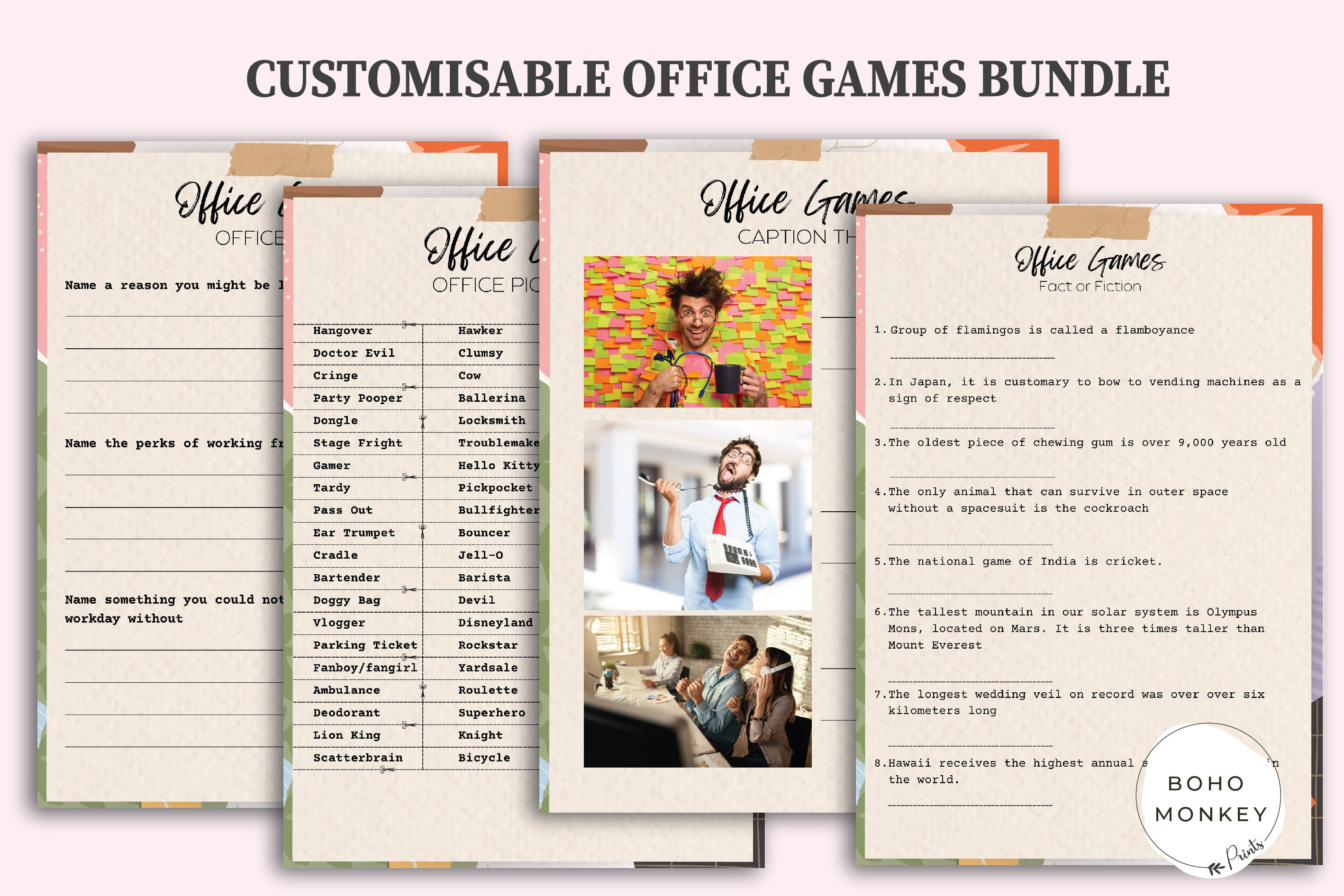 Customisable Office Games Bundle Team Games Office Party Office Feud ...