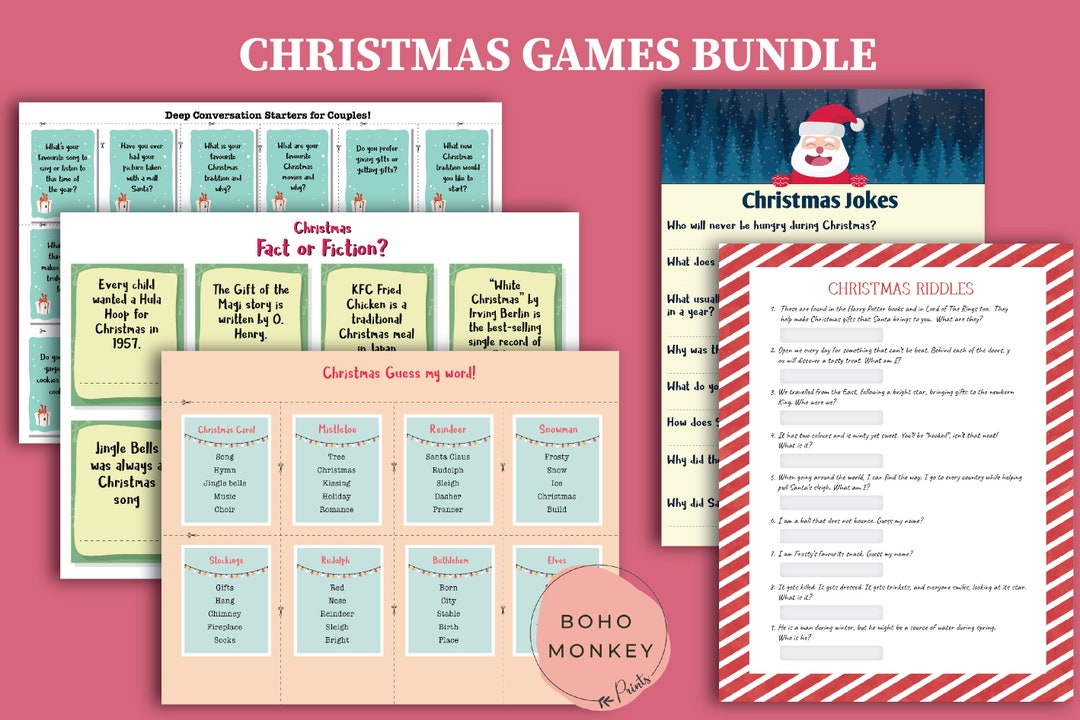 Christmas Games Bundle Riddles Jokes Conversation Starters for Couples ...