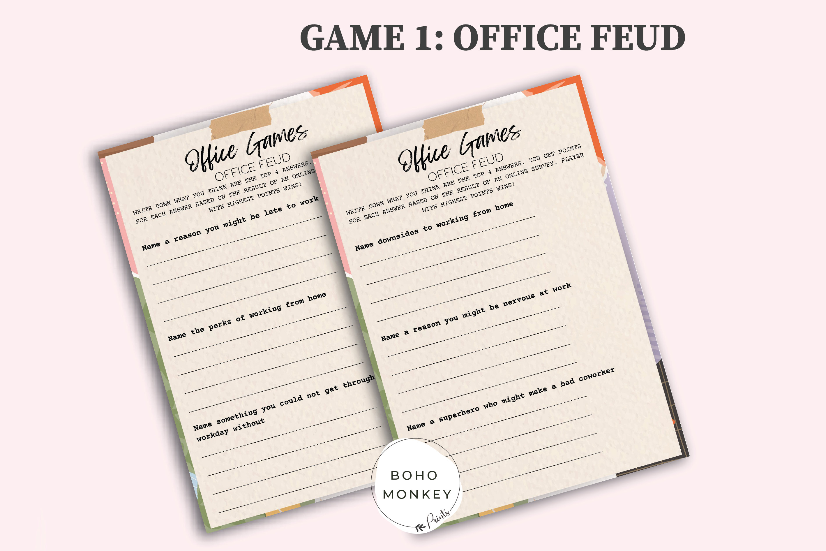 Customisable Office Games Bundle Team Games Office Party Office Feud ...