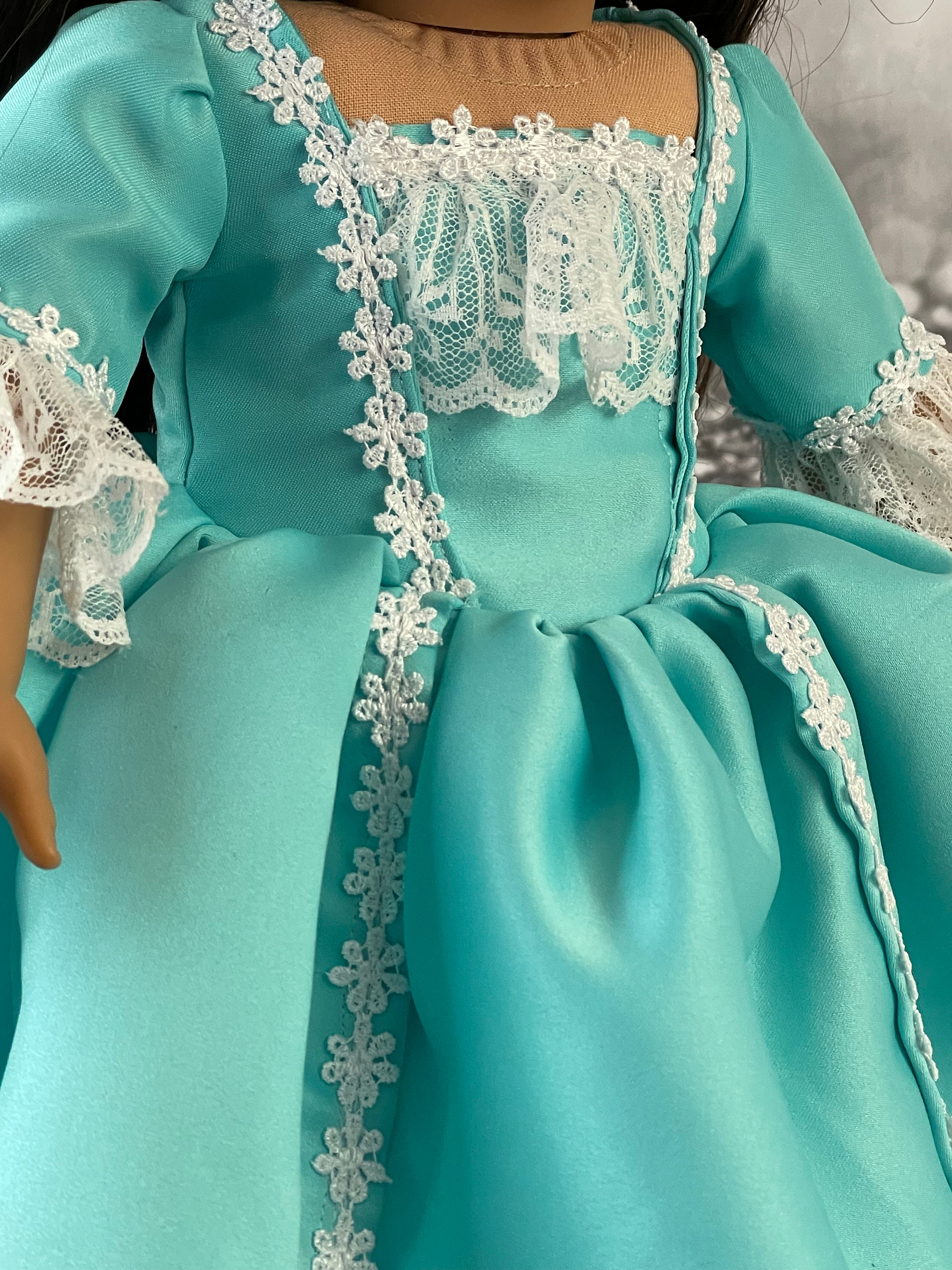 Hamilton Schuyler Sisters Doll Dress Teal Blue Eliza Etsy