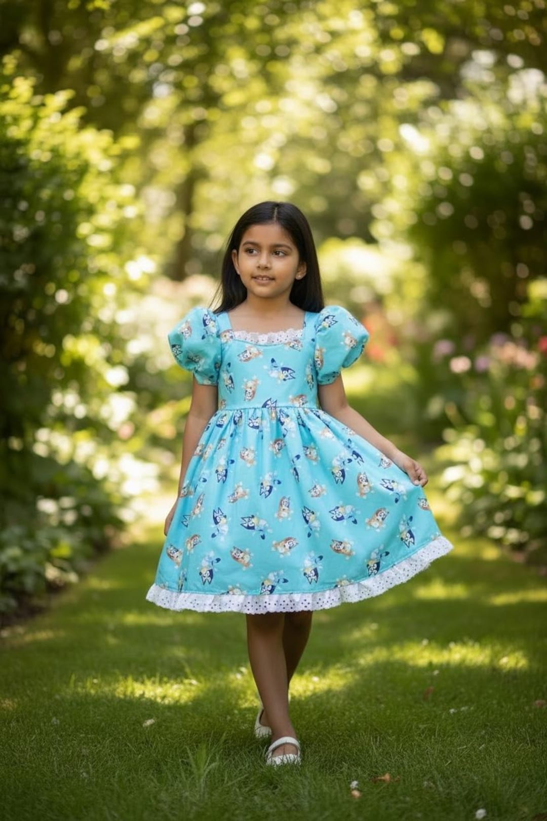 Bluey Inspired Dress, Bluey and Bingo Dress, Bluey Inspired Baby Cotton ...