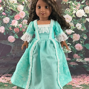 18 Inch Doll Colonial Formal Dress, Hamilton Doll Dresses, 18 Inch Doll ...