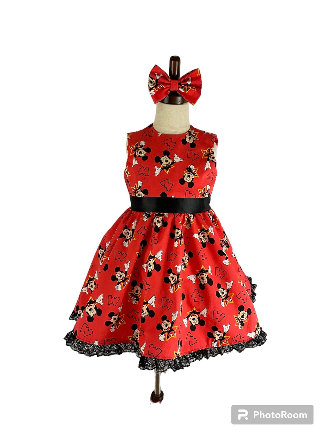 Mickey Mouse Dress, Mickey Mouse Inspired Dress, Summer Dress, Girls ...