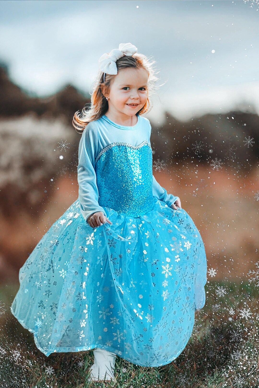 Elsa Inspired Twirl Dress: Snowflake Princess Costume - Etsy
