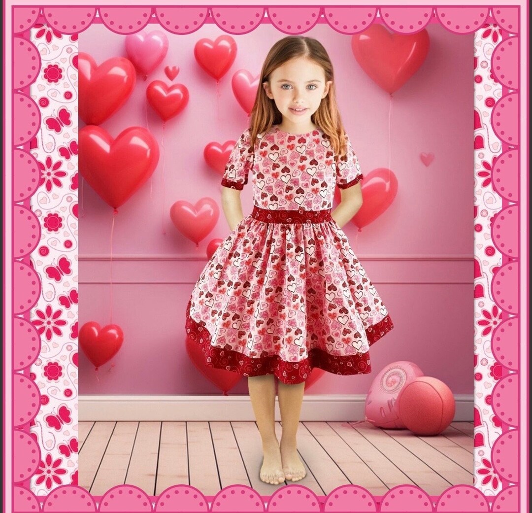 Girls Valentines Dress, Sparkly Dresses for Girls, Hearts Dress ...