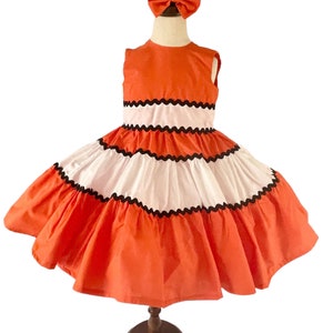 Nemo Inspired Dress Clown Fish Dress , Girl's Clown Fish Costume , Girl ...