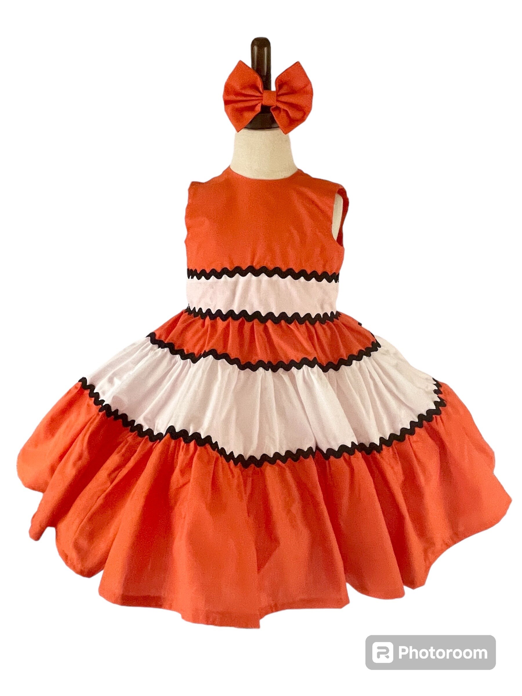 Nemo Inspired Dress Clown Fish Dress , Girl's Clown Fish Costume , Girl ...