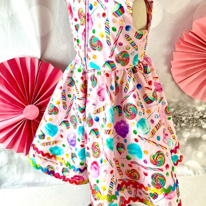 Girls Candyland Birthday Twirl Dress, Lollipop Cotton Candy Dress ...