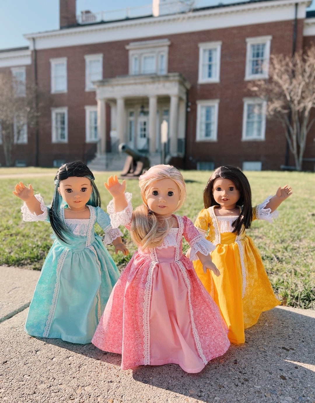 18 Inch Doll Colonial Formal Dress, Hamilton Doll Dresses, 18 Inch Doll ...