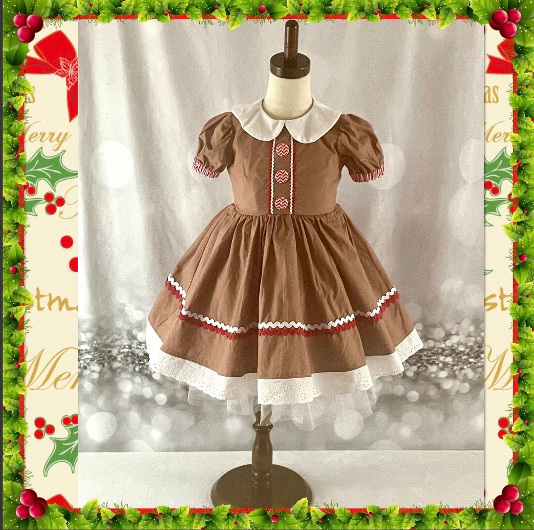 Girls Christmas Dress,twirl Dress,gingerbread Girl Dress,gingerbread ...