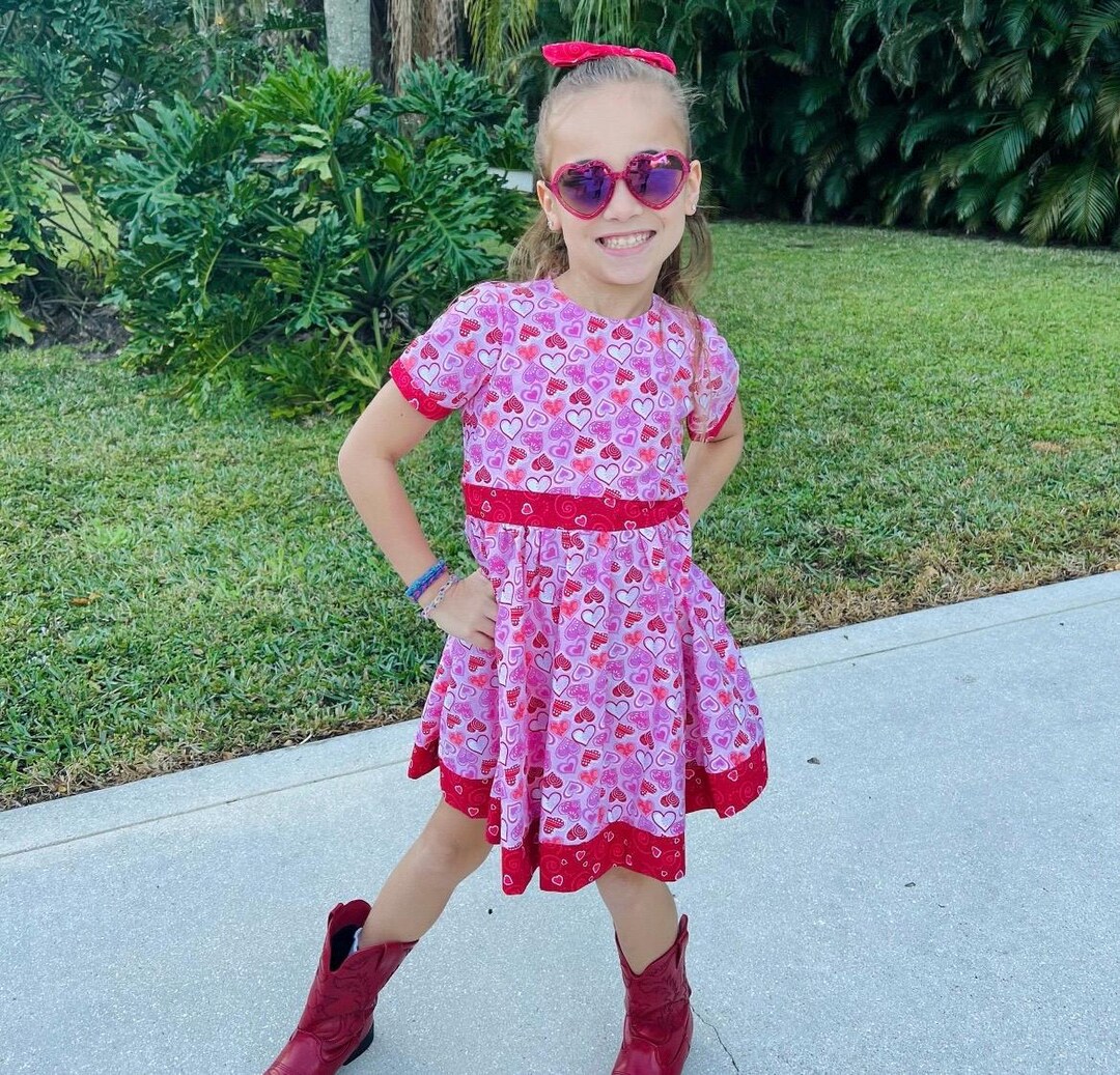 Girls Valentines Dress, Sparkly Dresses for Girls, Hearts Dress ...