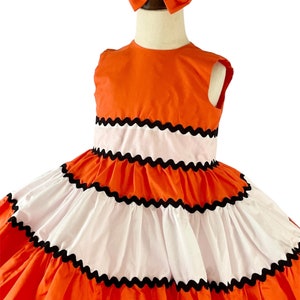 Nemo Inspired Dress Clown Fish Dress , Girl's Clown Fish Costume , Girl ...