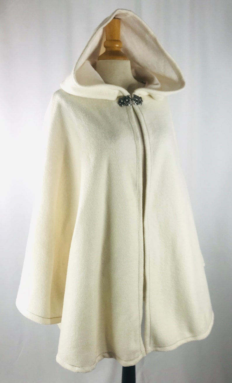 Mid-length White Wool Cape Medieval Inspiration Vintage Renaissance ...