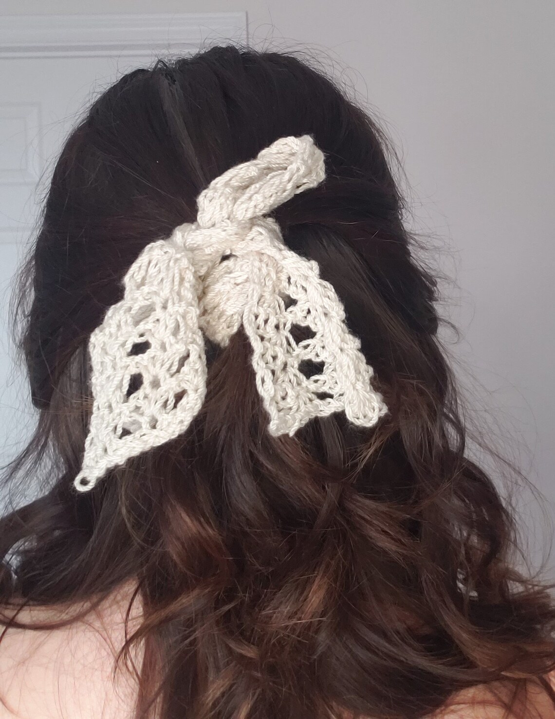 Lacy Hair Ribbon - CROCHET PDF PATTERN - Etsy