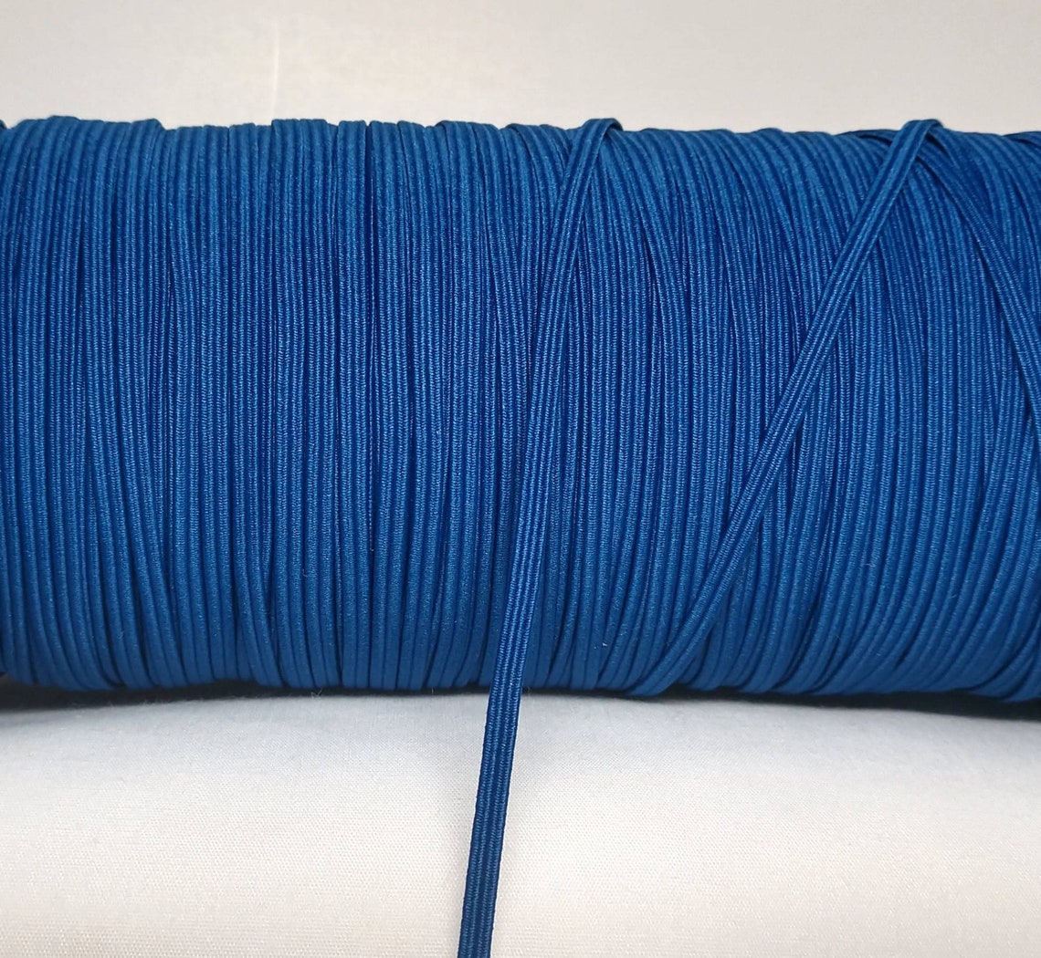 Royal Blue Skinny Elastic by the Yard, Thin Elastic, 1/8, 3mm Elastic ...