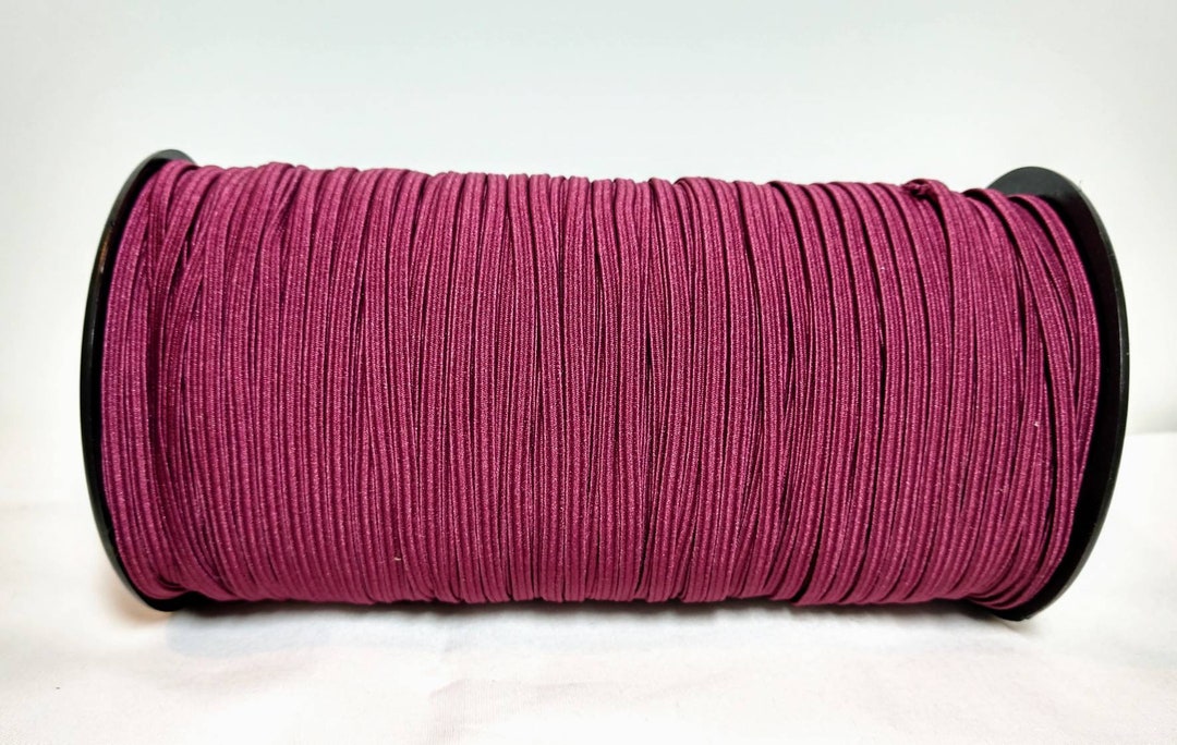 Maroon Skinny Elastic - by the Yard or 200 Yard Roll - 1/8" Braided ...